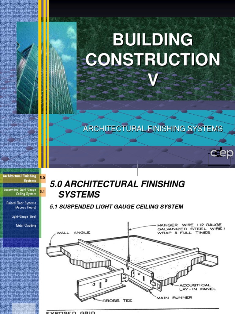 Building Construction V: Architectural Finishing Systems | PDF | Sheet ...
