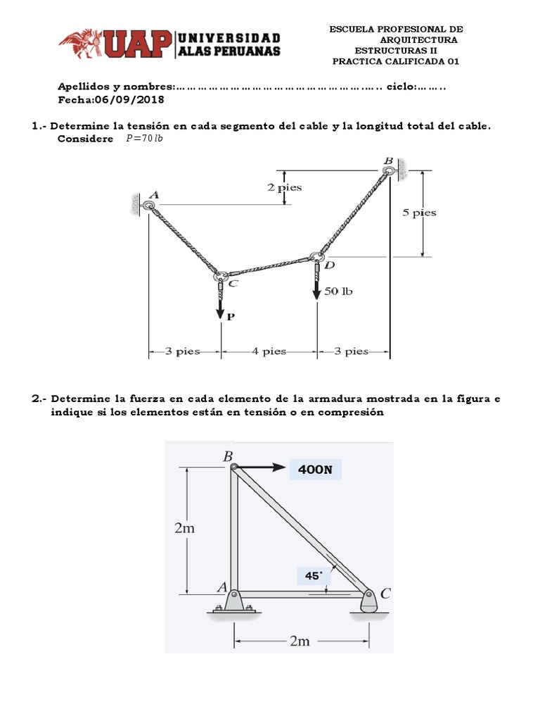 Practica Calificada N01-Estructuras Ii | PDF