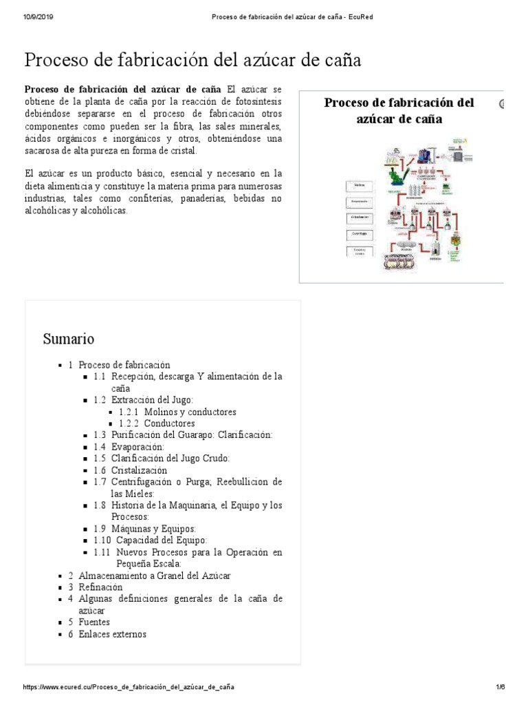 Proceso de Fabricación Del Azúcar de Caña - EcuRed | PDF | Azúcar ...