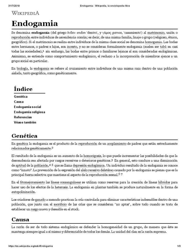 Endogamia | PDF | Endogamia | Parentesco y descenso