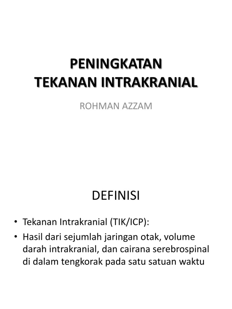 Peningkatan Tekanan Intrakranial | PDF
