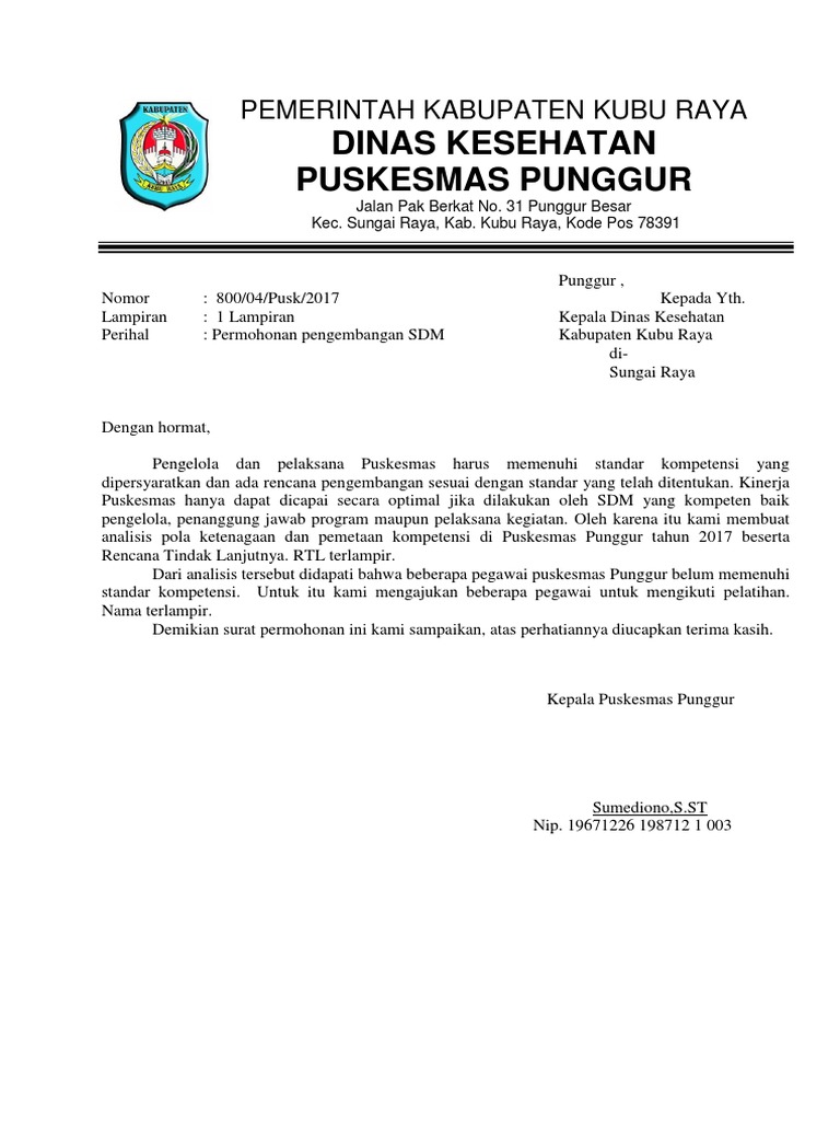 Permohonan Pengembangan SDM | PDF