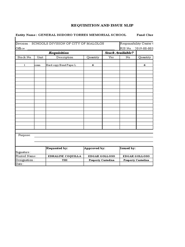 Requisition Stock Available? Issue | PDF