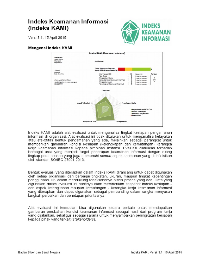 Indeks KAMI: Evaluasi Keamanan Informasi | PDF