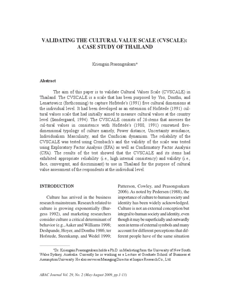 CVSCALE | PDF | Factor Analysis | Validity (Statistics)