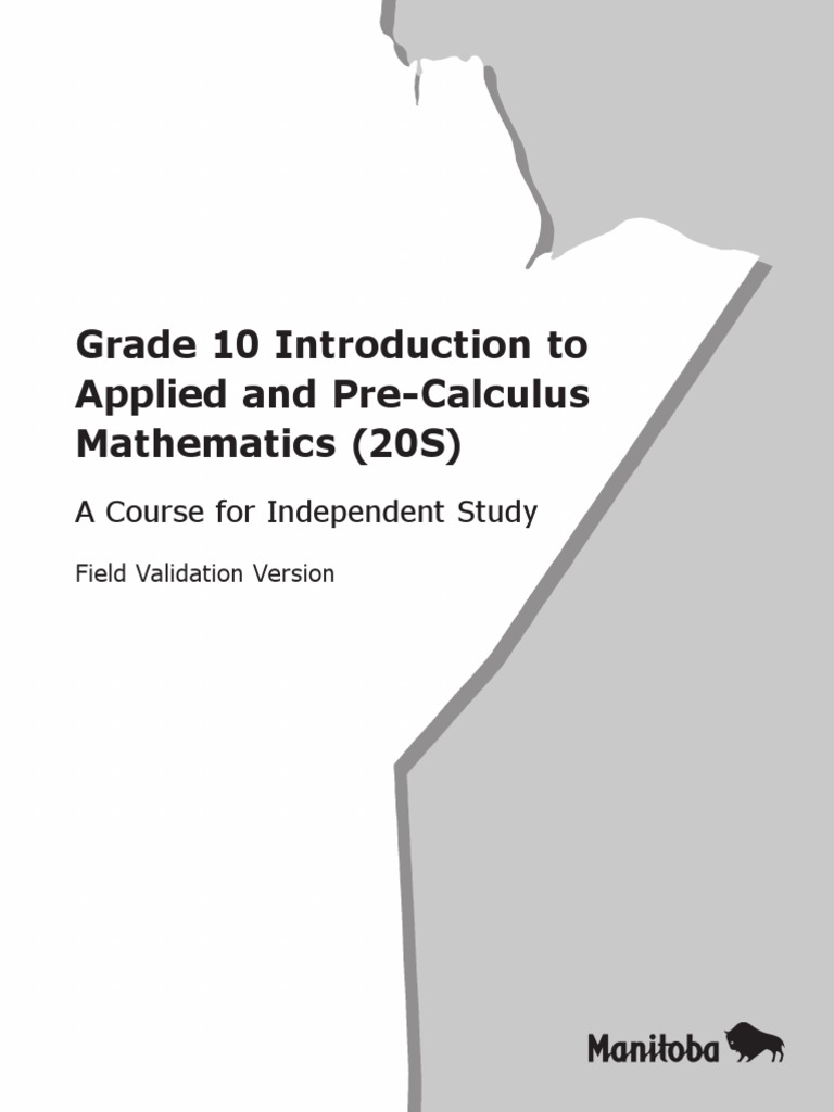 Grade 10 Introduction To Applied and Pre-Calculus Mathematics (20S ...