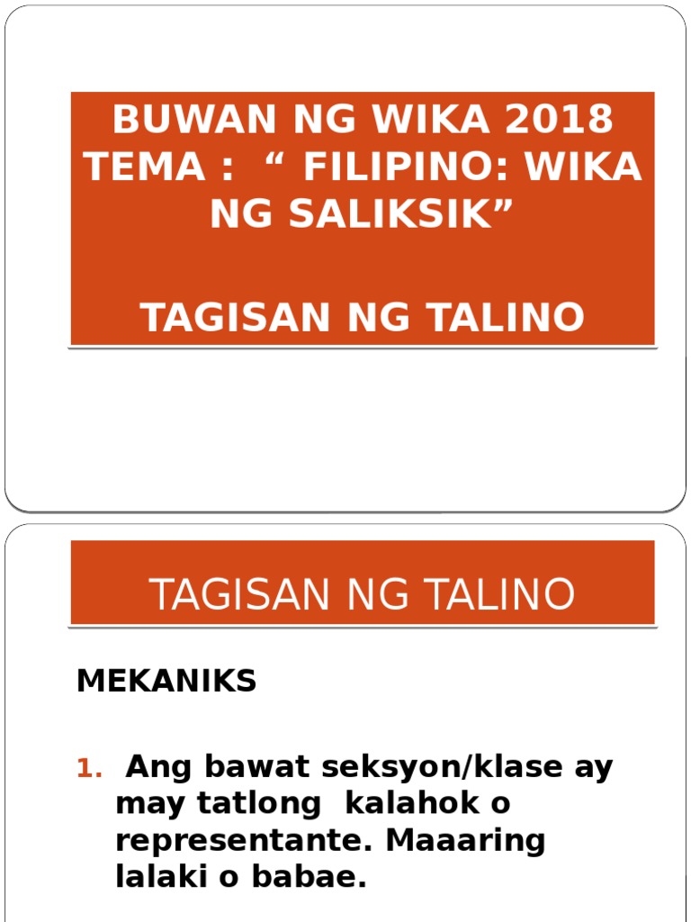 Tagisan NG Talino | PDF