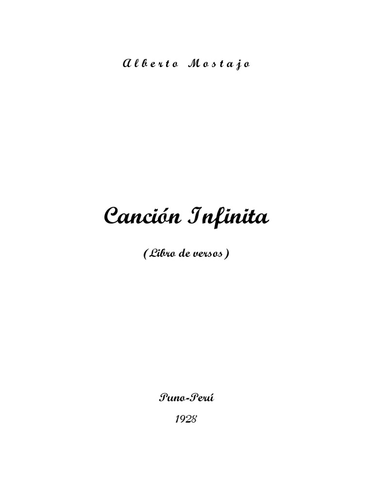 Alberto Mostajo Canci - N Infinita Puno 1928 PDF | PDF | Poesía | Universo