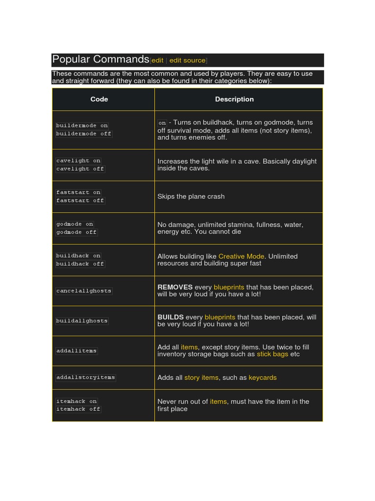 Console Commands The Forest | Download Free PDF | Nature
