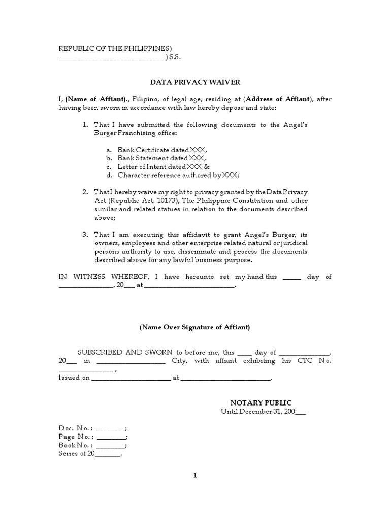 Data Privacy Waiver | PDF | Law