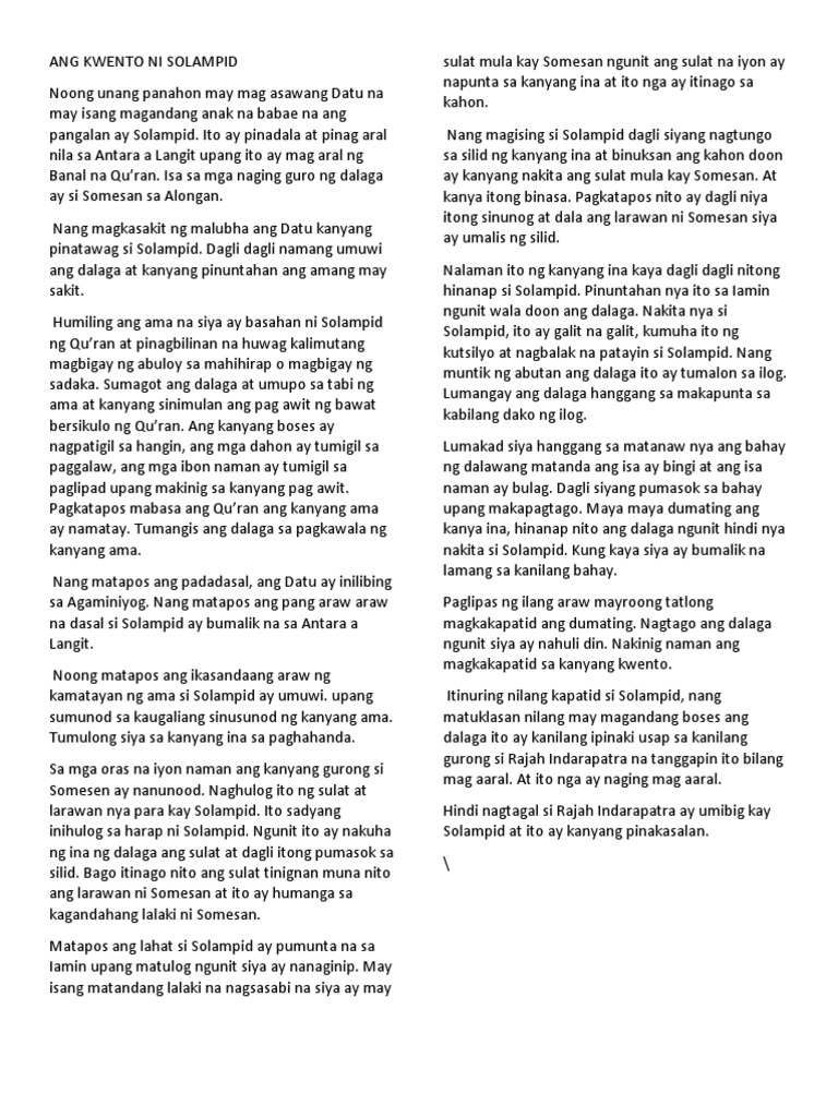 Kwento Ni Solampid | PDF