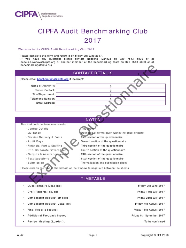 Audit Example Questionnaire 2017 | PDF | Internal Audit | Audit