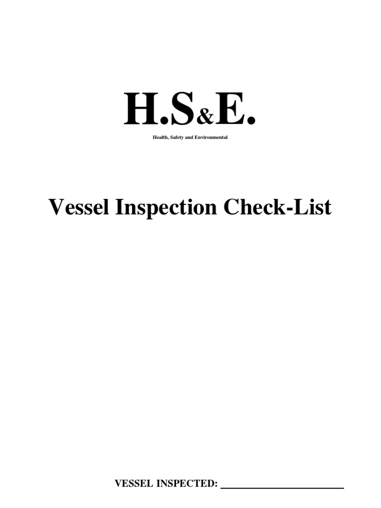 063 - Vessel Inspection Check-List | PDF | Water Transport