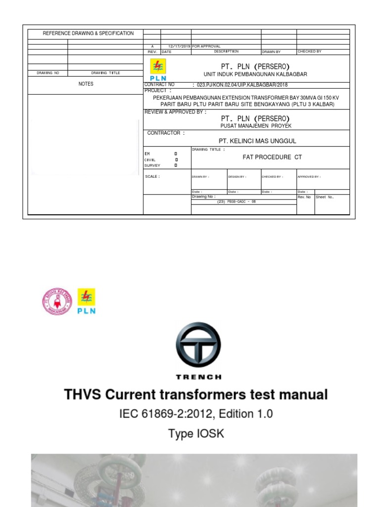 FAT Procedure CT-contoh | PDF | Transformer | Capacitor