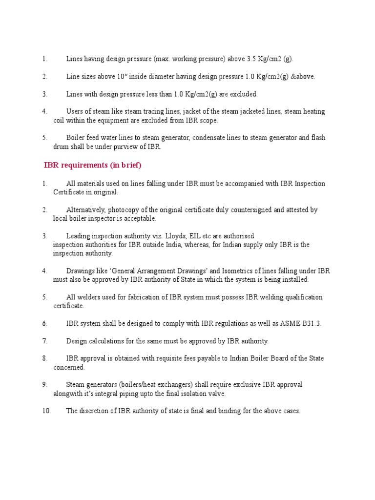 IBR Requirements (In Brief) | PDF