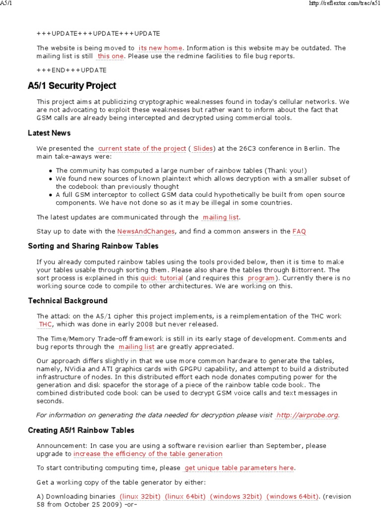 A5/1 Security Project: Latest News | Download Free PDF | Cryptography | Gsm