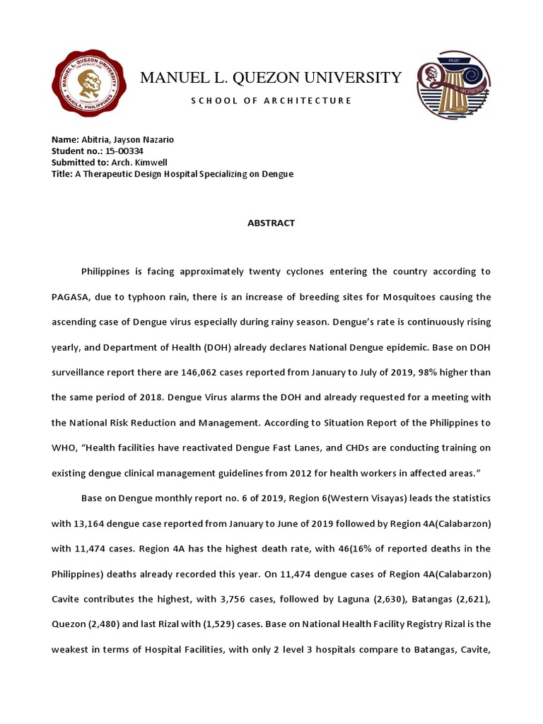 Therapeutic Hospital Design for Dengue | PDF | Windstorms | Tropical ...