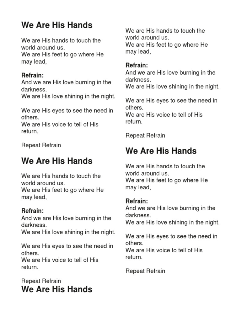 We Are His Hands | PDF