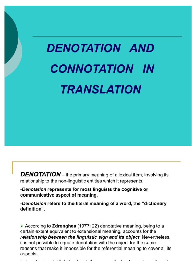 Denotation and Connotation | PDF | Semantics | Semiotics