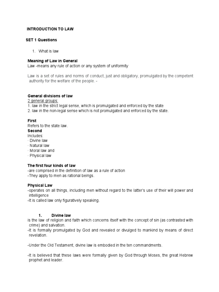 Introduction To Law-1 | PDF | Precedent | Common Law