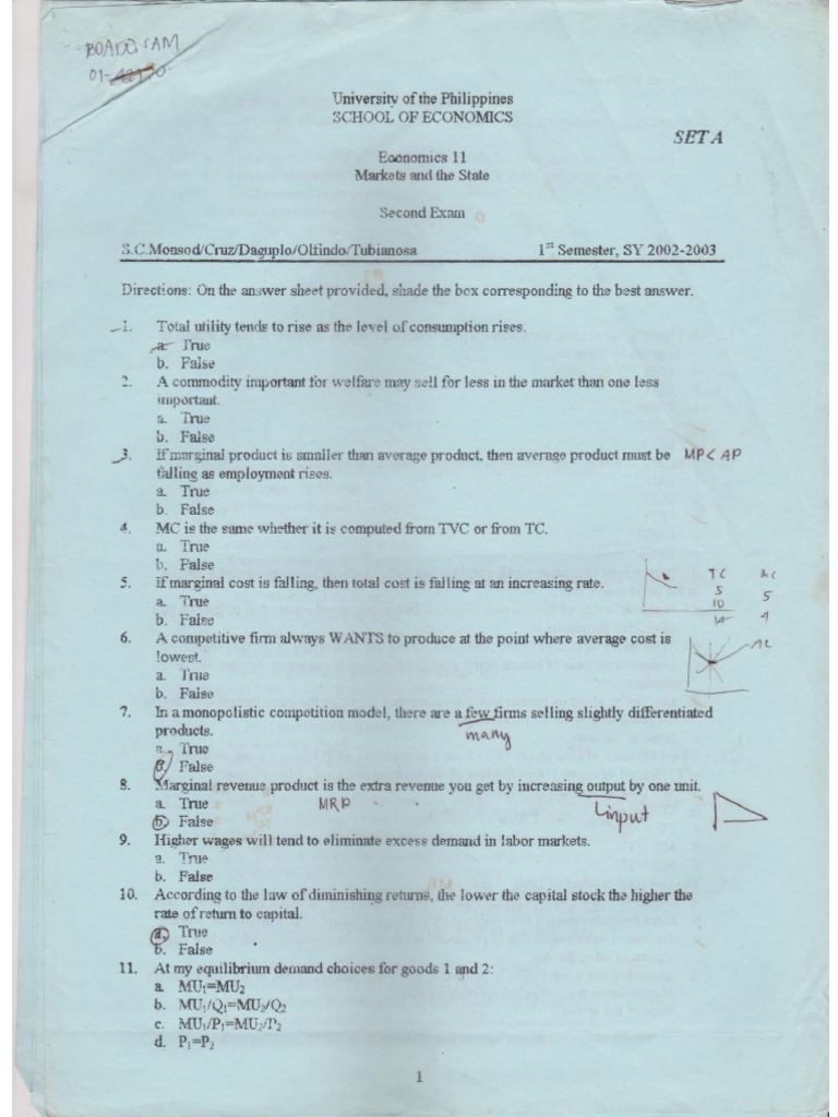 Econ 11, 2nd LE 2 General | PDF