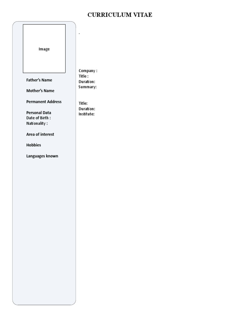 CURRICULUM VITAE (Format0-2020-1 | PDF
