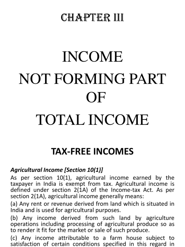 Income Not Forming Part OF Total Income | PDF | Tax Exemption | Salary