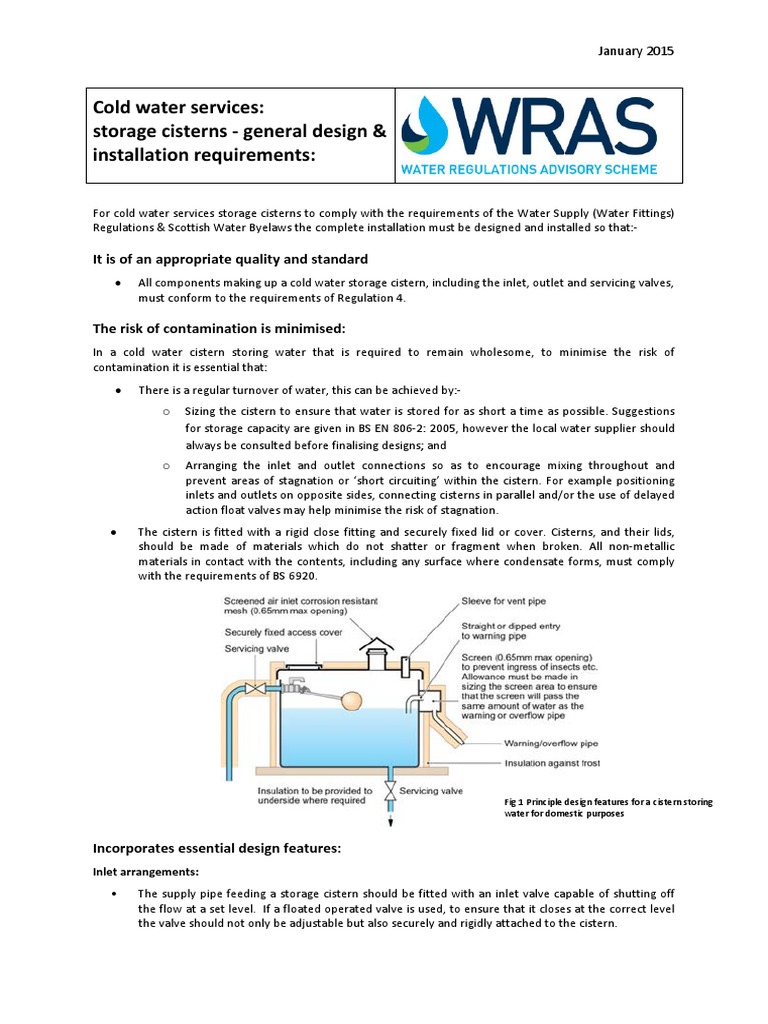 Design and Installation Requirements for Cold Water Storage Cisterns ...