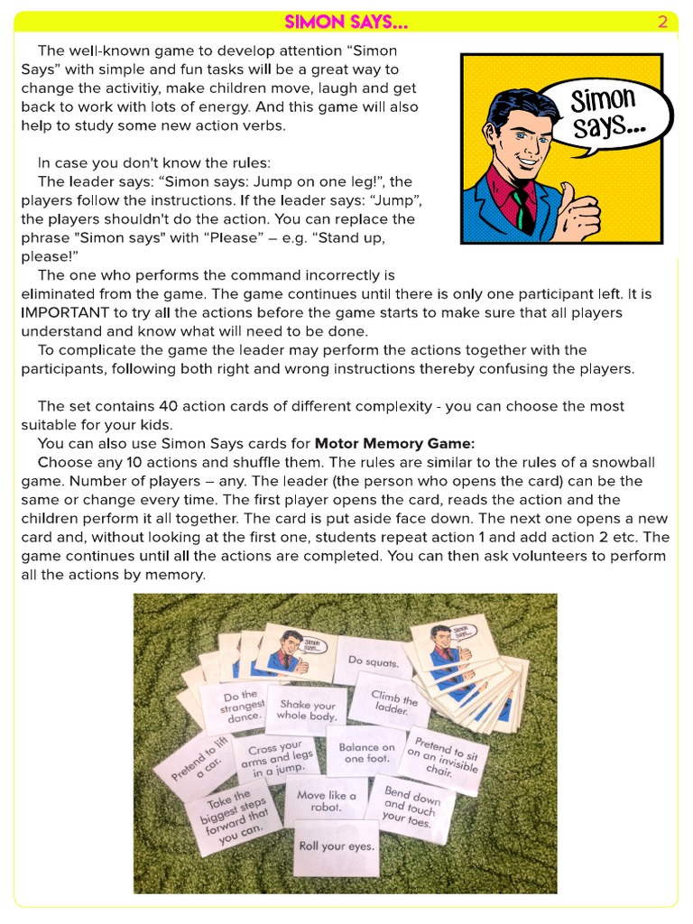 Simon Says Game | PDF