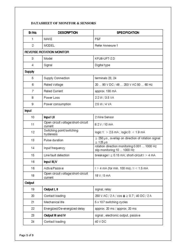 Data Sheet of Monitor | PDF | Electrical Equipment | Electrical Engineering