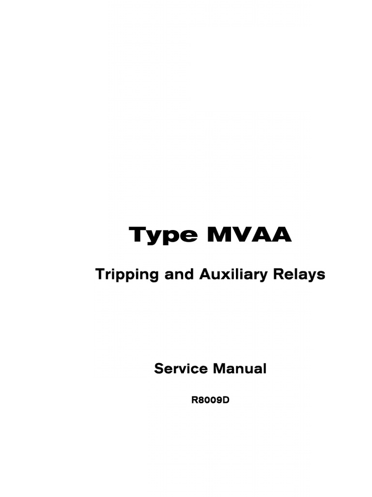 Type MVAA: Tripping and Auxiliary Relays | PDF | Relay | Capacitor