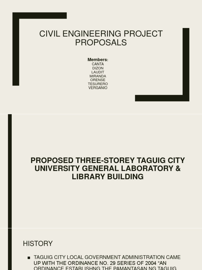 Civil Engineering Project Proposals: Members | PDF | Learning | Schools