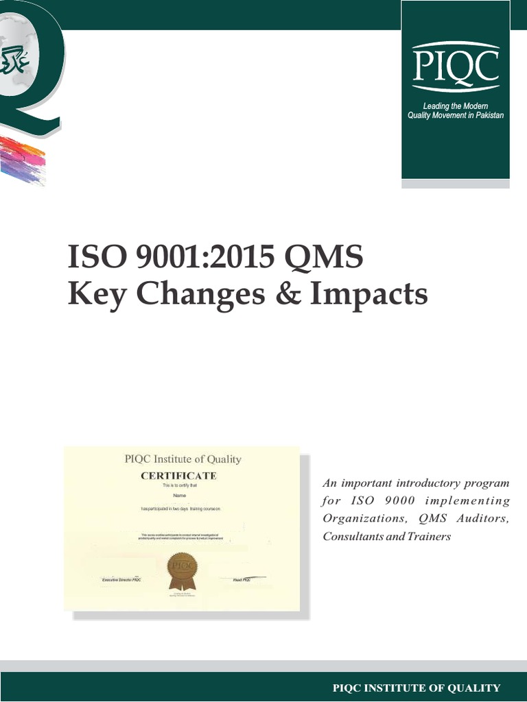 ISO 9001 2015 QMS Key Changes Impacts | PDF | Iso 9000 | Quality ...