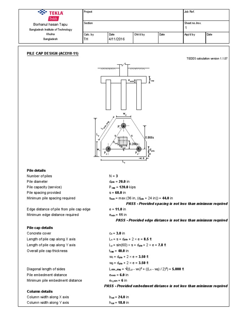RC Pile Cap Design ACI318 PDF | PDF | Chemical Product Engineering ...