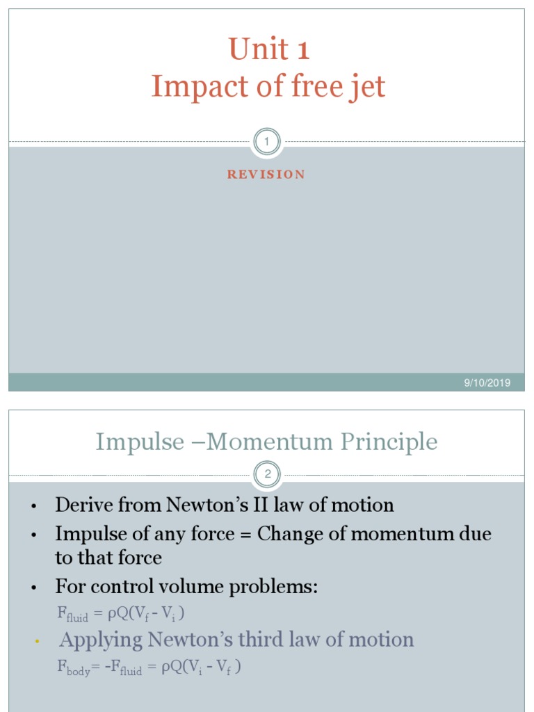 Unit 1 Impact of Free Jet: Revision | PDF | Force | Nature