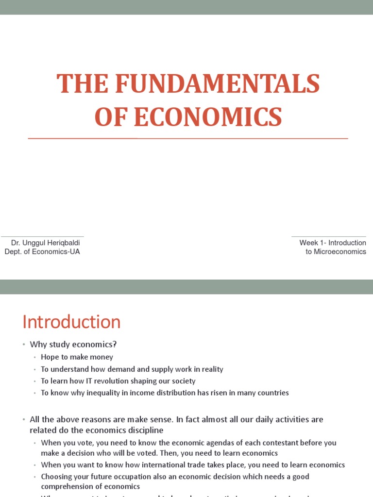 Week 01-The Fundamentals of Economics | PDF | Economics | Factors Of ...