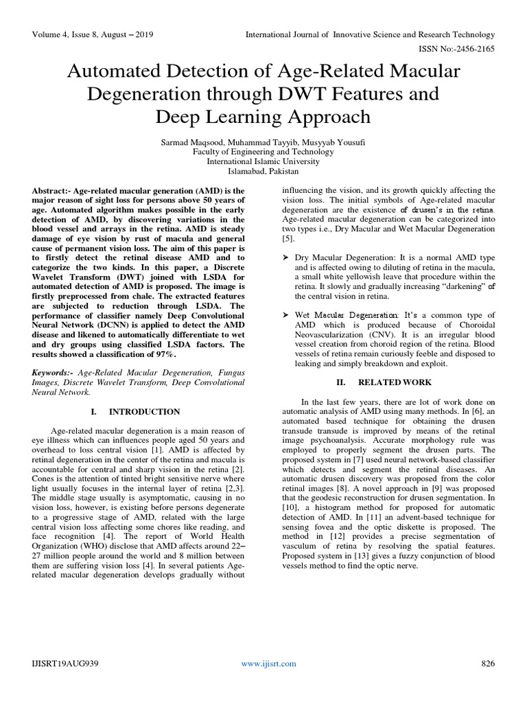 Automated Detection of Age-Related Macular Degeneration Through DWT ... Automated Detection of Age-Related Macular Degeneration Through DWT ...
