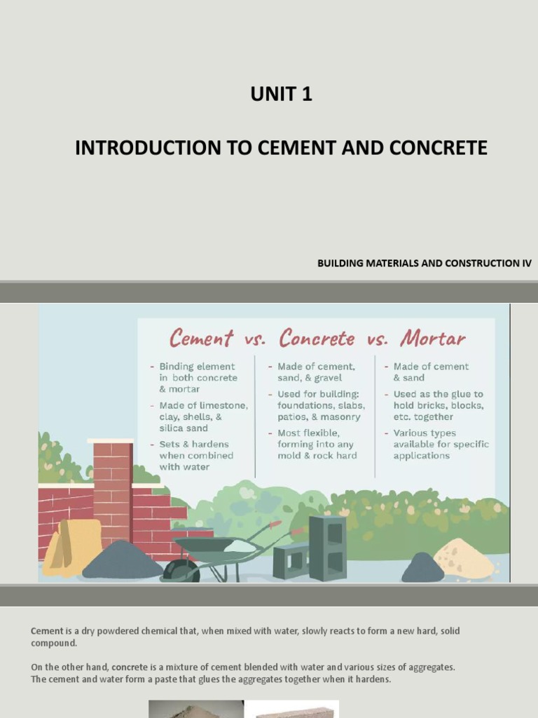 Cement Unit 1 | PDF | Lime (Material) | Concrete