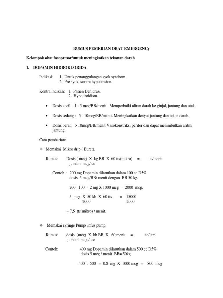 Rumus Pemerian Obat Emergency | PDF | Kesehatan Holistik
