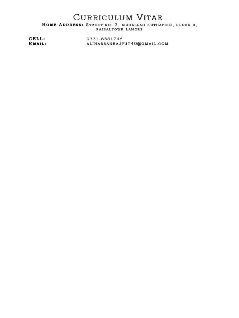 CV Ali Hassan | PDF | Microsoft | Microsoft Windows