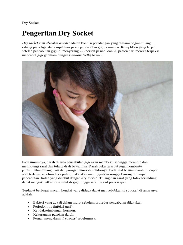 Pengertian dan Penanganan Dry Socket | PDF