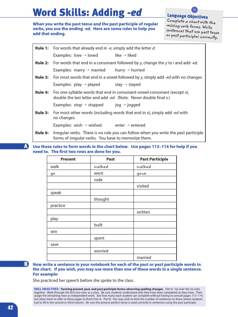 Adding Ed To Verb | PDF | Verb | Grammatical Tense