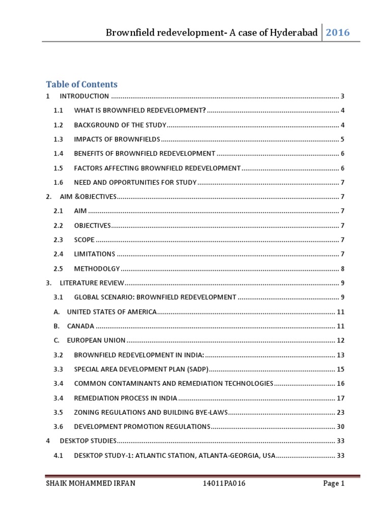 Brownfield Redevelopment - A Case of Hyderabad | PDF | Superfund | Environmental Remediation