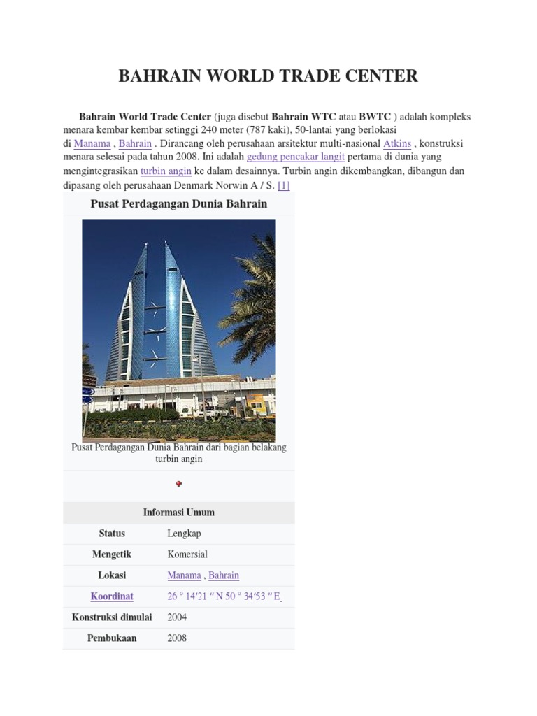 Struktur dan Energi Bahrain WTC | PDF | Griya & Taman | Seni