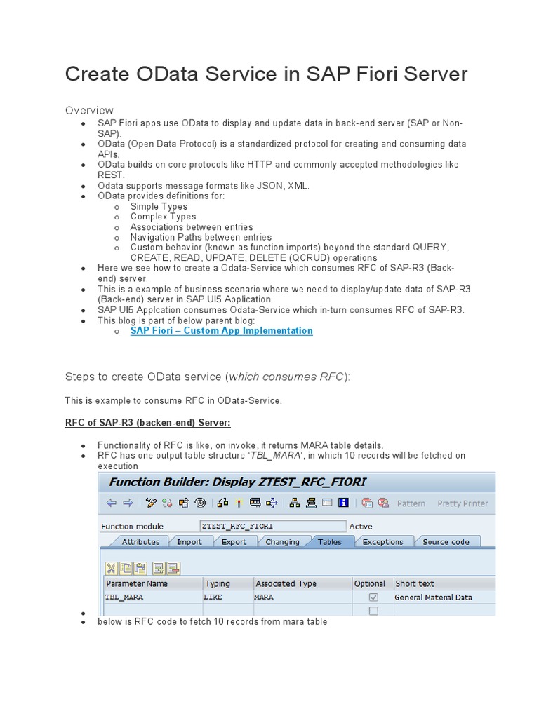 OData Service in SAP Fiori Server | PDF | Information Technology ...