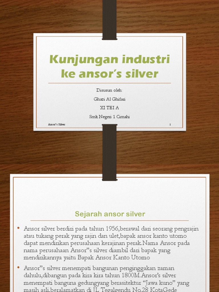 Kunjungan Industri Ansor Silver | PDF