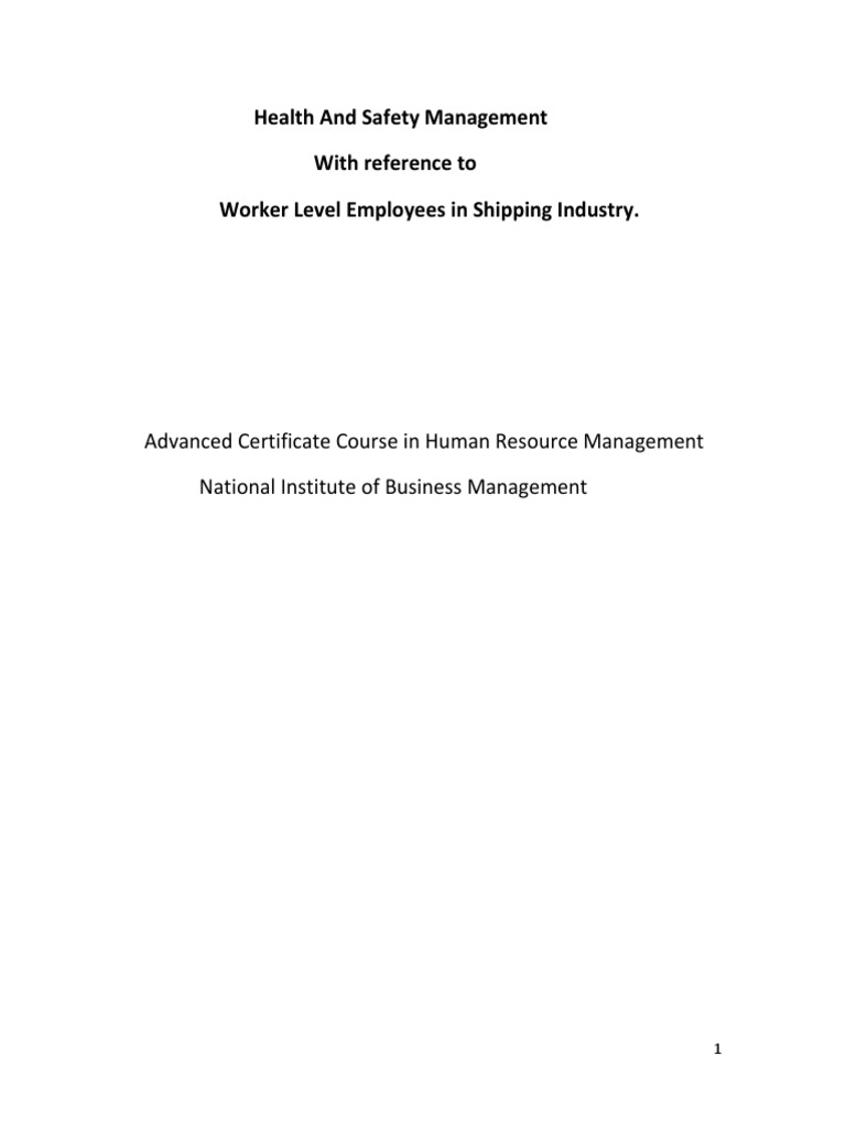 Health and Safety Management | PDF | Occupational Safety And Health ...