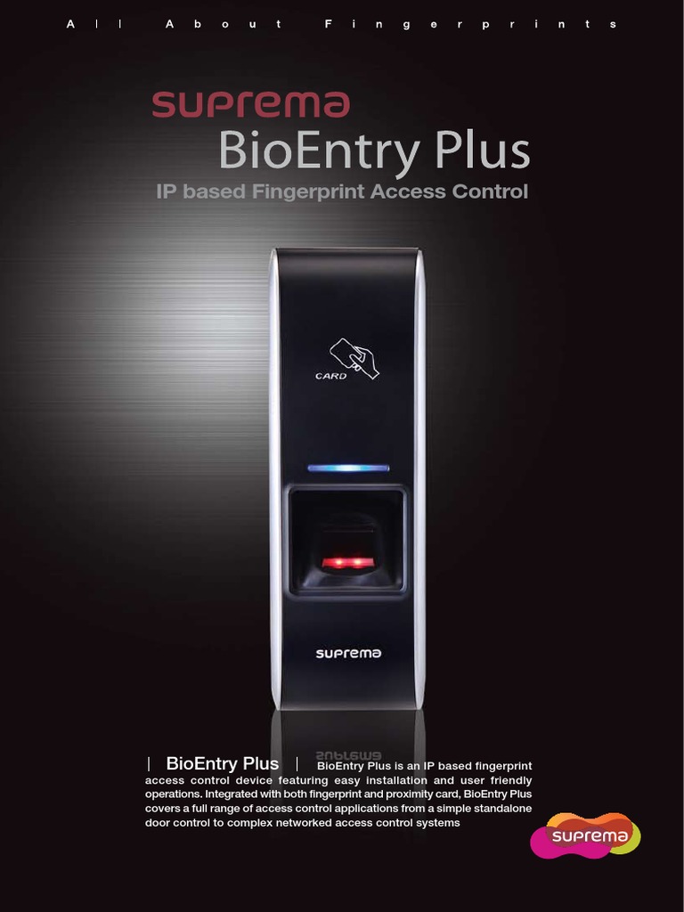Ip Based Fingerprint Access Control: Bioentry Plus | PDF | Access ...