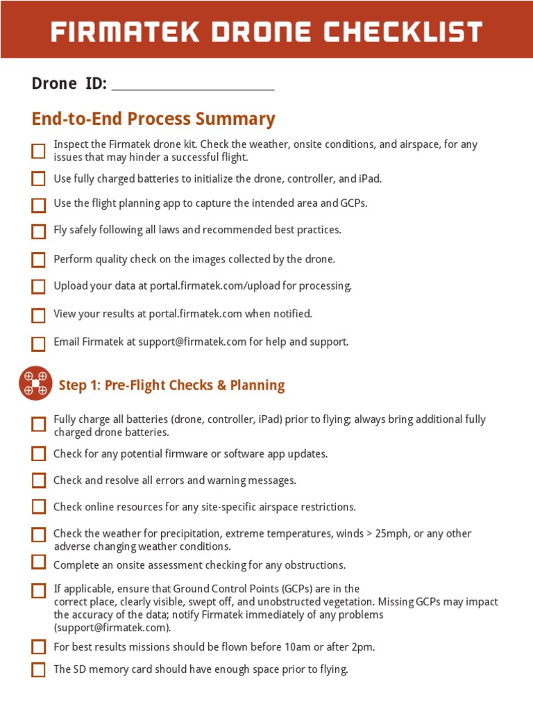Drone Checklist April 2018 | PDF | Unmanned Aerial Vehicle | I Pad