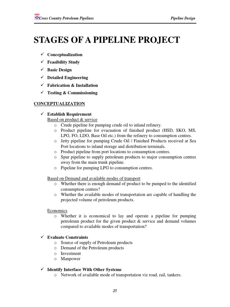 Stages of A Pipeline Project | PDF | Surveying | Environmental Impact ...